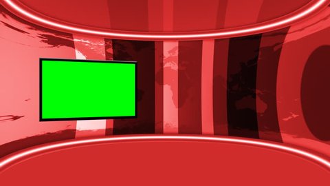 Red Virtual Studio Looping Animation Greenscreen Stock Footage Video ...