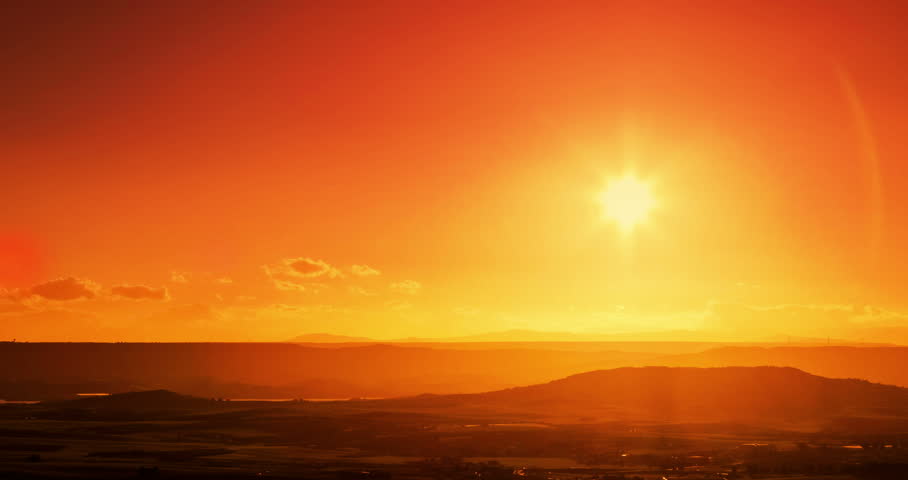 Sunset Scene with Sun Fall Stock Footage Video (100% Royalty-free ...