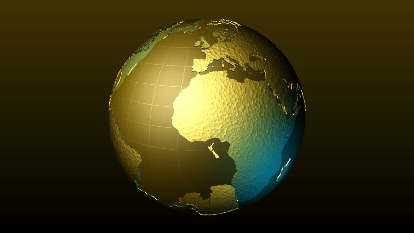 textured transparent golden yellow planet earth Stock Footage Video ...