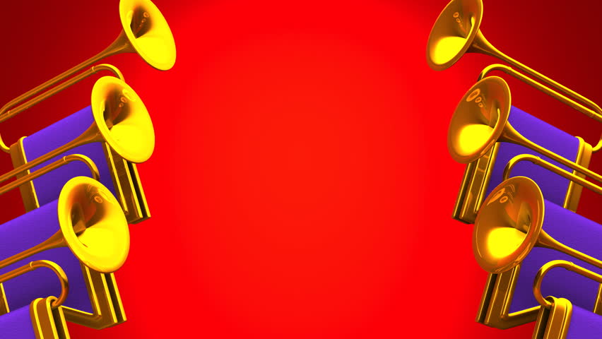 Fanfare On Red Background. Loop Stock Footage Video (100% Royalty-free ...