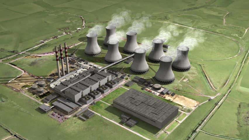 aerial view big power station looped Stock Footage Video (100% Royalty ...
