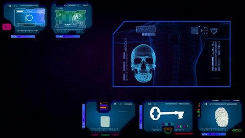 Skull Scanned By Software Stock Footage Video (100% Royalty-free ...