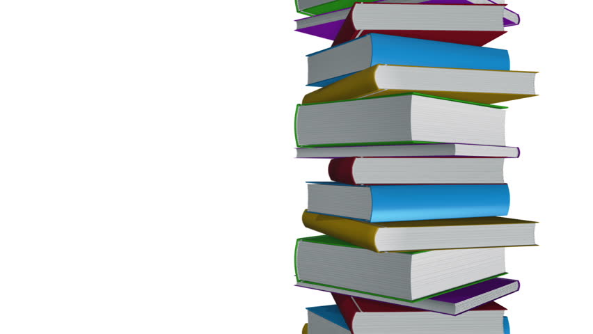 animation rotation stack colorful books seamless Stock Footage Video ...