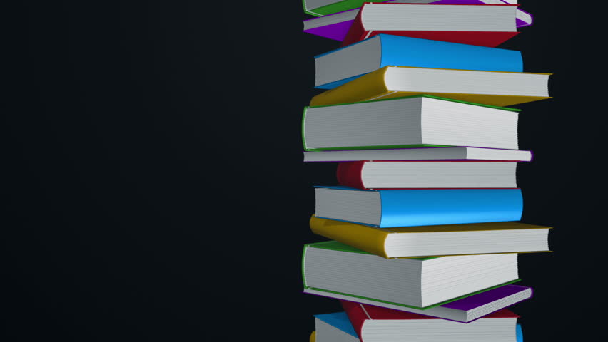 animation rotation stack colorful books seamless Stock Footage Video ...