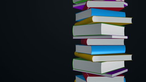 Horizontal Stack Colored Books Isometriceducation Infographic Stock ...