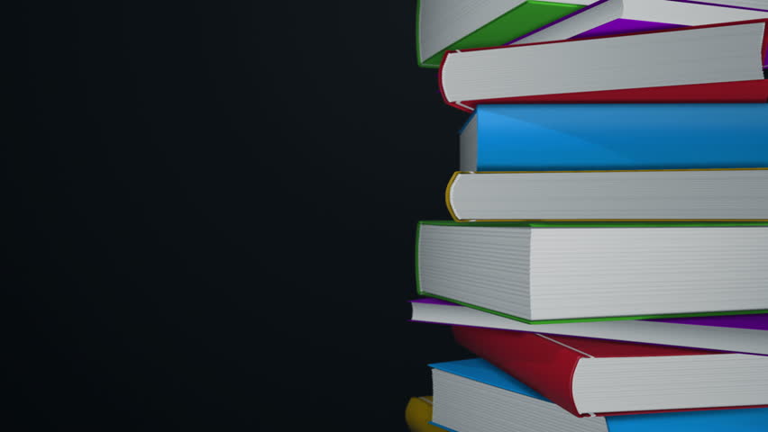 animation rotation stack colorful books seamless Stock Footage Video ...