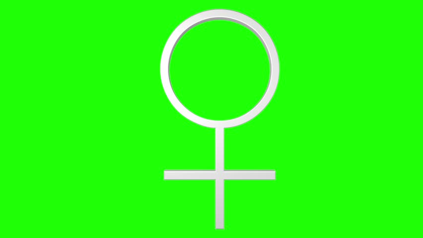female symbol 3d green screen loop Stock Footage Video (100% Royalty ...