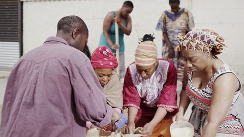 African Family Community Members Work Together Stock Footage Video (100 ...