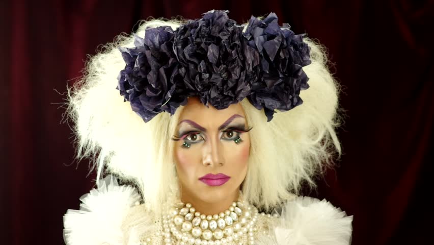 drag queen glamorous spectacular look putting Stock Footage Video (100% ...