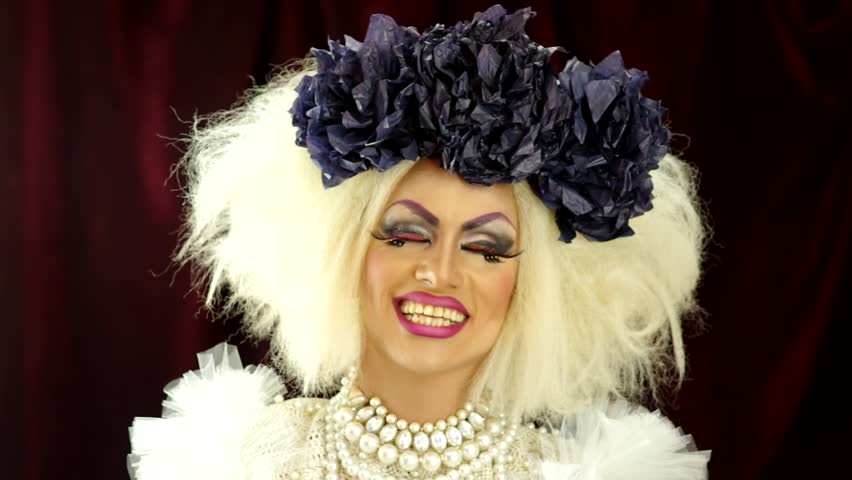 drag queen glamorous spectacular look doing Stock Footage Video (100% ...