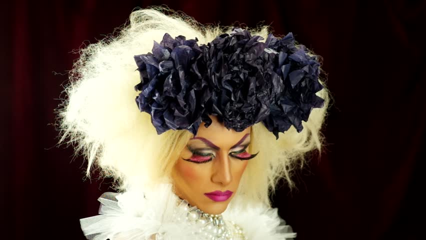 drag queen glamorous spectacular look opening Stock Footage Video (100% ...