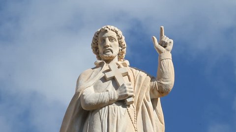 Sculpture French Jesuit Saint John Francis Stock Footage Video (100% ...