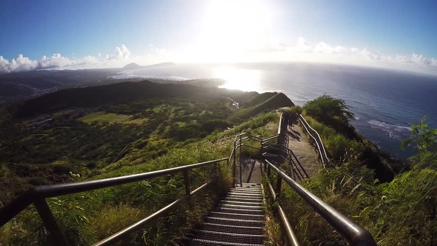 Diamond Head Hiking Pov. Hawaii Stock Footage Video (100% Royalty-free ...