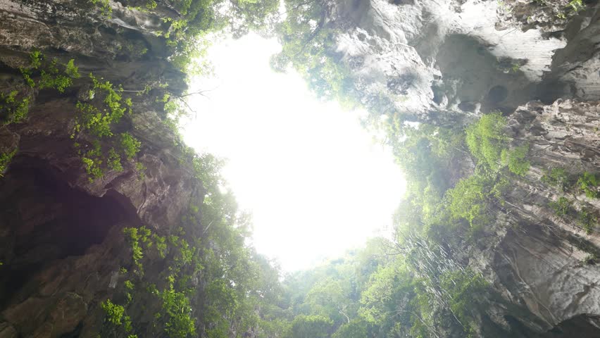 Sky View from Deep Cave Stock Footage Video (100% Royalty-free ...