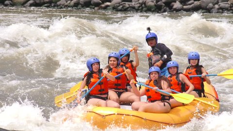 Immersive Shot Rough Whitewater Rafting Trip Stock Footage Video (100% ...