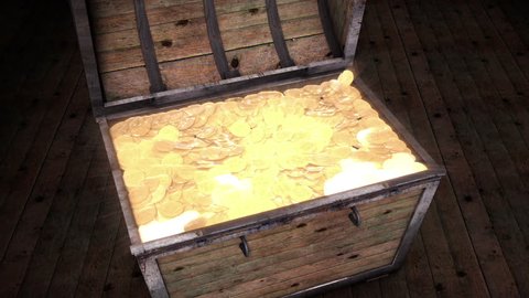 treasure chest opening reveal glowing white Stock Footage Video (100% ...