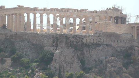 Acropolis Parthenon Zoom Out View Stock Footage Video (100% Royalty ...