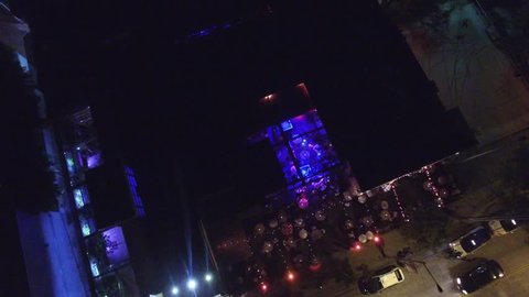 Aerial Shot Overhead Nightclub Los Angeles Stock Footage Video (100% ...