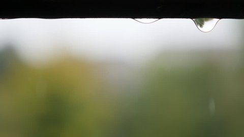 Rain Drops Falling Down Window Frame Stock Footage Video (100% Royalty ...