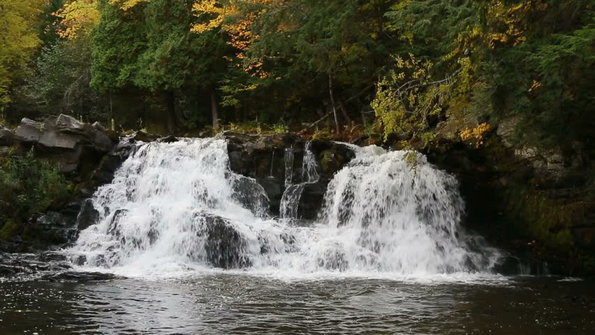 powerhouse falls waterfall near l'anse michigan's Stock Footage Video ...
