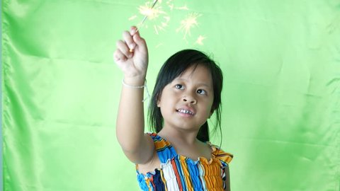 Little Girl Having Fun Sparkles On Stock Footage Video (100% Royalty ...