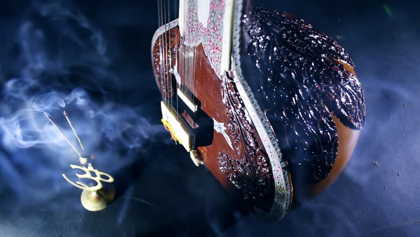 Sitar, a String Traditional Indian Stock Footage Video (100% Royalty ...