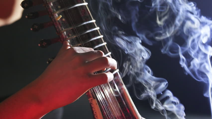 Sitar, a String Traditional Indian Stock Footage Video (100% Royalty ...