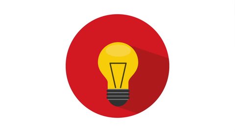 Red Flat Round Light Bulb Icon Stock Vector (Royalty Free) 1892906590 ...
