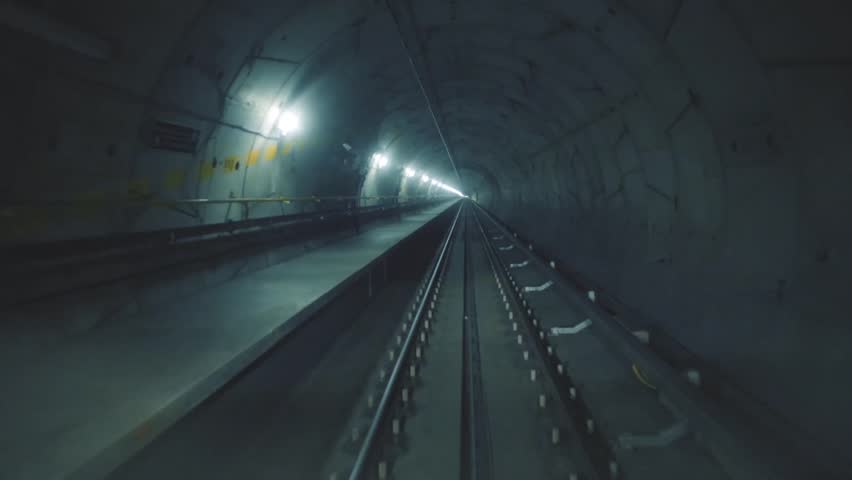 high speed ride train straight underground Stock Footage Video (100% ...