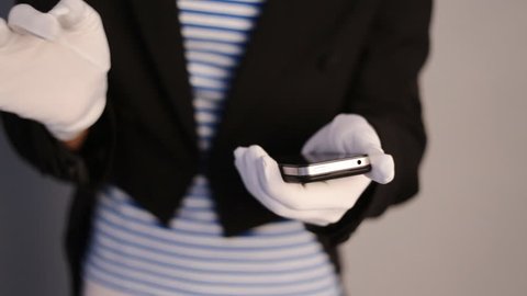 Funny Mime On Phone Stock Footage Video (100% Royalty-free) 14089832 ...