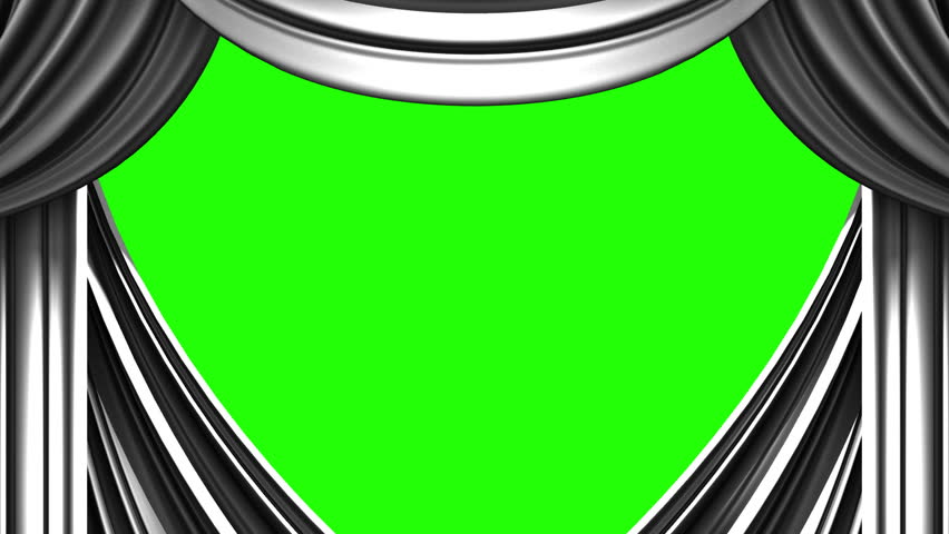 white stage curtain on green chroma Stock Footage Video (100% Royalty ...