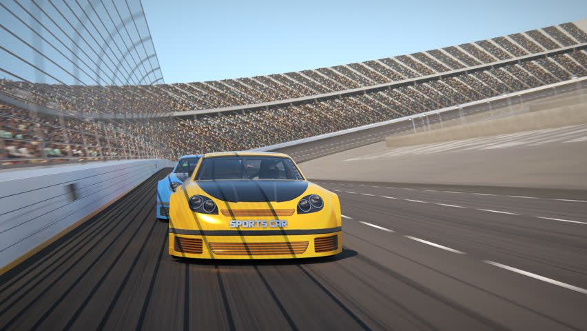 02508 yellow race car on track Stock Footage Video (100% Royalty-free ...