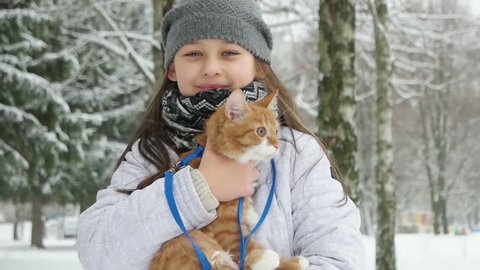 Girl Cat Walk Stock Footage Video (100% Royalty-free) 14139593 ...