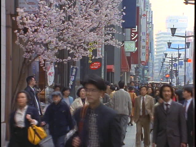 tokyo - circa 1990's crowds pedestrians Stock Footage Video (100% ...