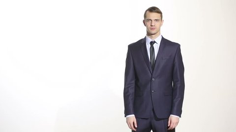 Body Language Man Business Suit Isolated Stock Footage Video (100% ...