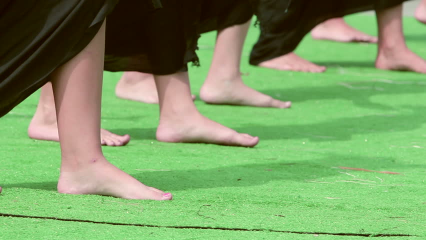 close image hula dancer's feet they Stock Footage Video (100% Royalty ...