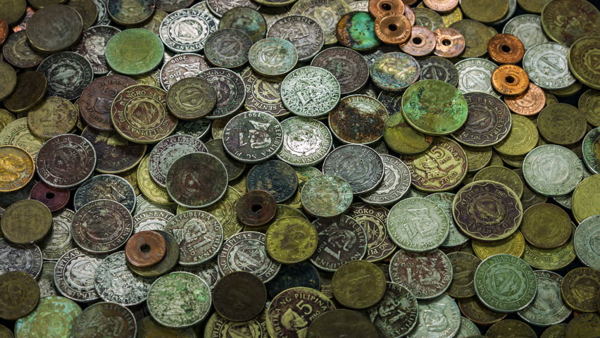 old ancient coins covered copper rust Stock Footage Video (100% Royalty ...