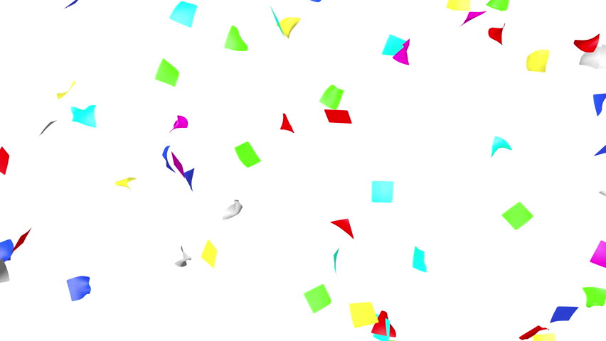 bright colorful pieces paper flying looped Stock Footage Video (100% ...