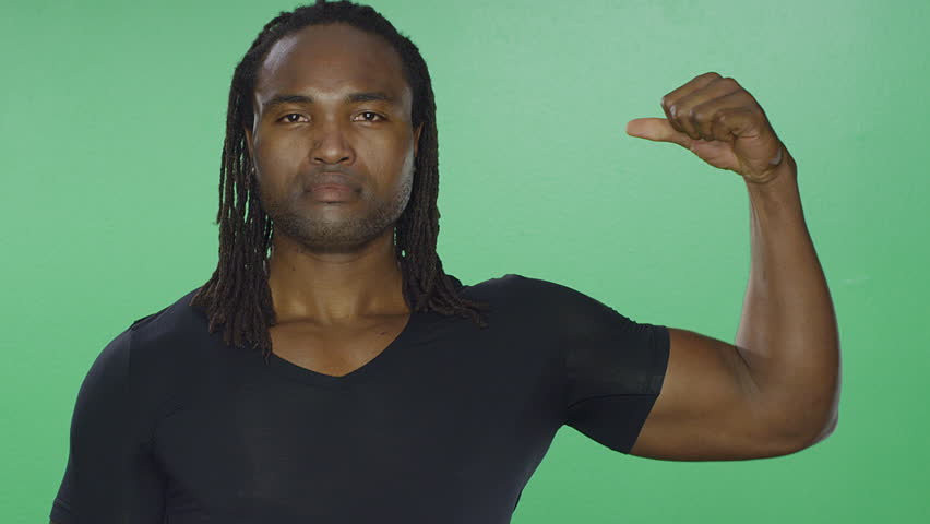 athletic black man flexing his arm Stock Footage Video (100% Royalty ...