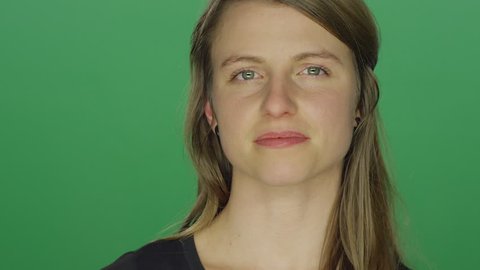 Young Woman Smiles After Crying On Stock Footage Video (100% Royalty ...