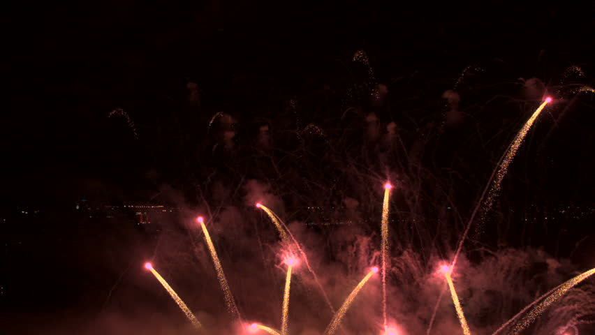 multiple fireworks blast explosions during new Stock Footage Video (100 ...