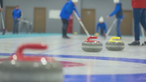 Curling Team Playing On Ice Stock Photo (Edit Now) 1198893802