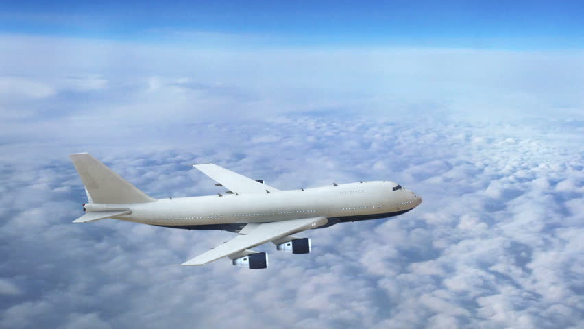 plane flying above clouds commercial airplane Stock Footage Video (100% ...