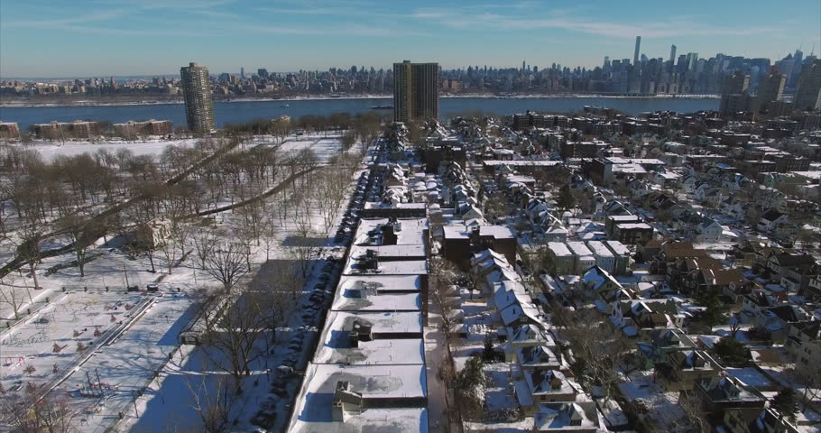 Weehawken Nj Aerial View Morning Stock Footage Video (100% Royalty-free ...