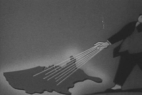 Circa 1940s Animation Shows Big Businessman Stock Footage Video (100% ...