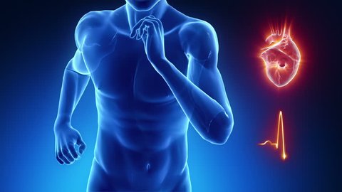 Running Woman Beating Heart Loop Stock Footage Video (100% Royalty-free ...