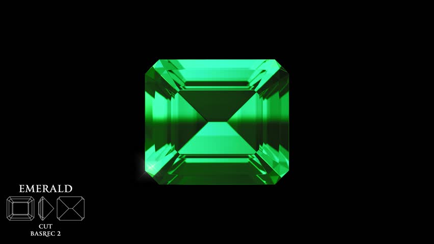 Emerald (ior 1.6) Gemstone, Loop Stock Footage Video (100% Royalty-free ...