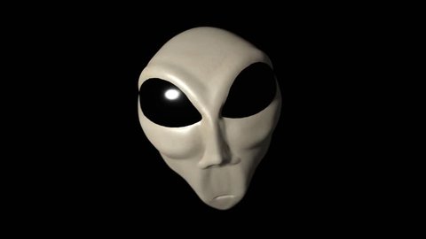 White Alien Head Rotating Fiery Eyes Stock Footage Video (100% Royalty ...