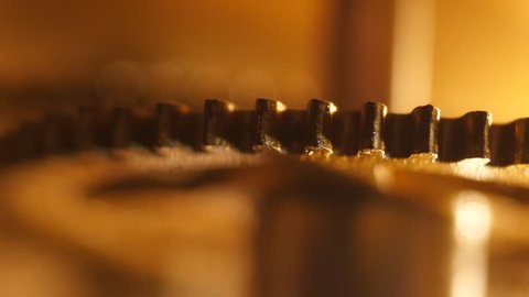 Cogwheels Antique Clock Macro Closeup 4k Stock Footage Video (100% ...