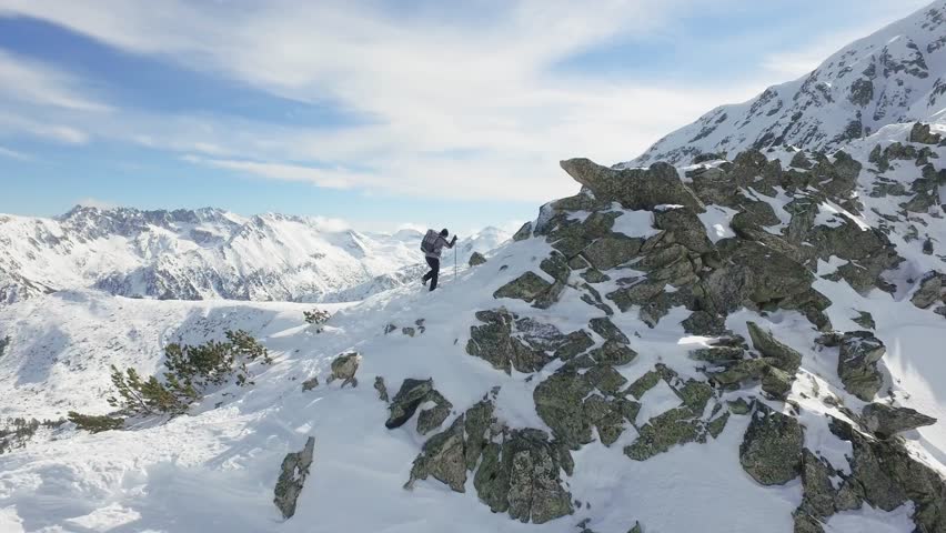 young man climbing difficult mountain rock Stock Footage Video (100% ...